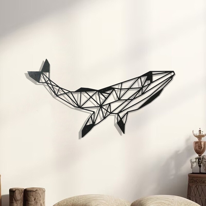 Geometric Whale - Etsy