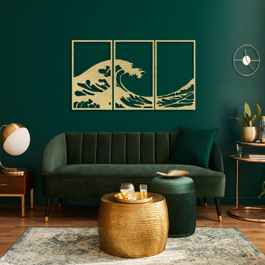 The Great Wave Metal Wall Art , Ocean Metal Wall Decor , Unique Wall ...