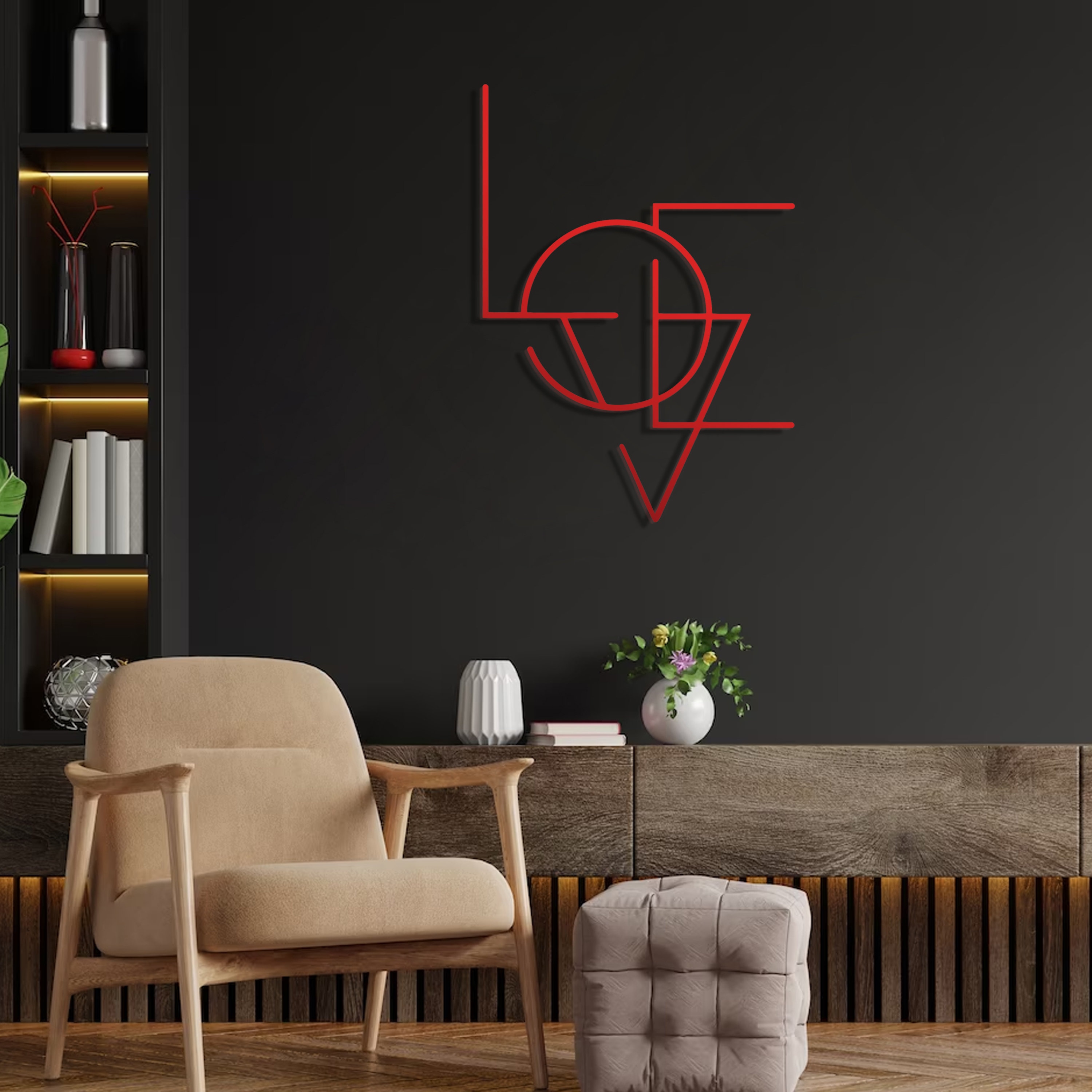 Love Metal Wall Art , Minimalist Line Art , Love Metal Wall Sign ...