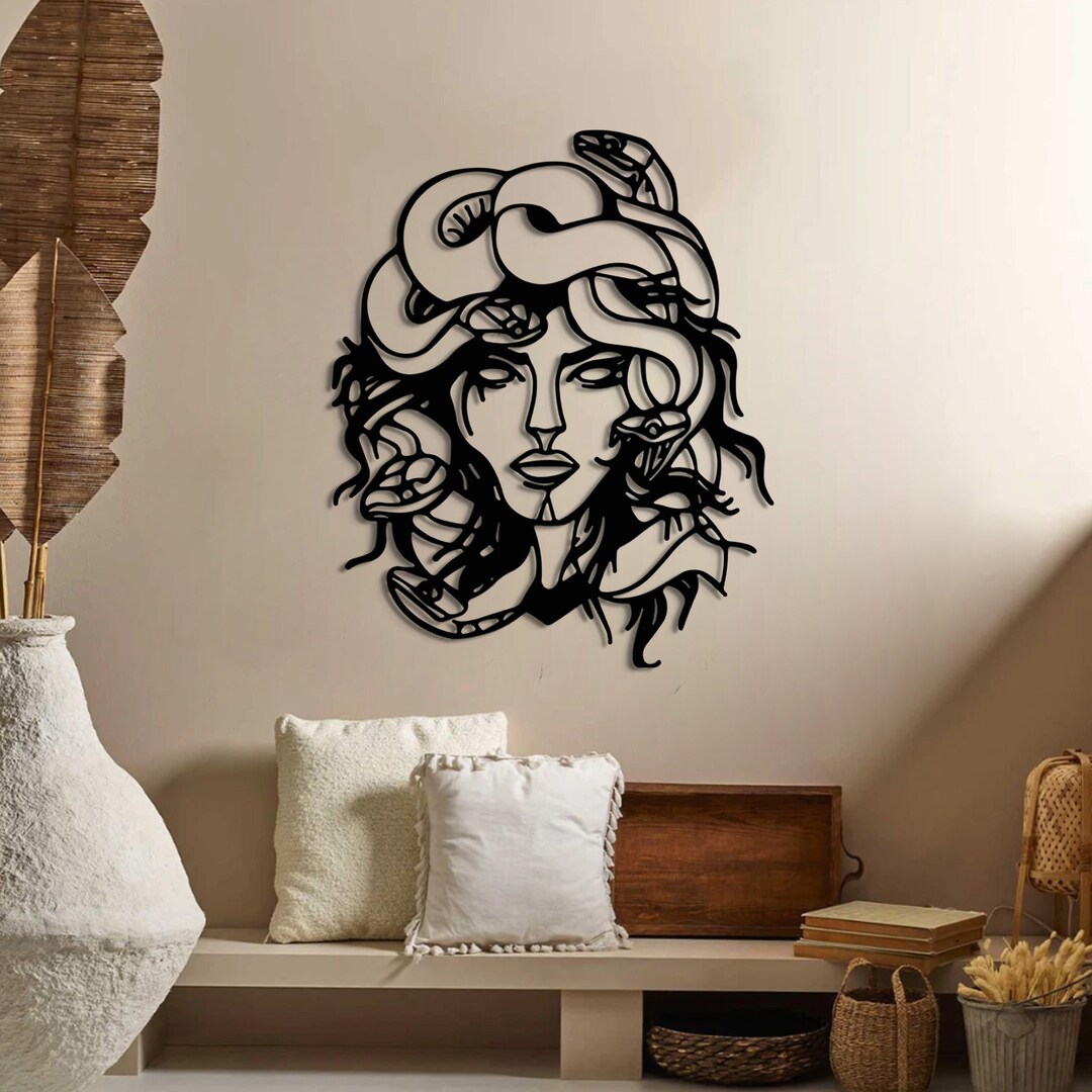 Greek Mythology Decor , Medusa Metal Wall Art , Game Room Decor ...