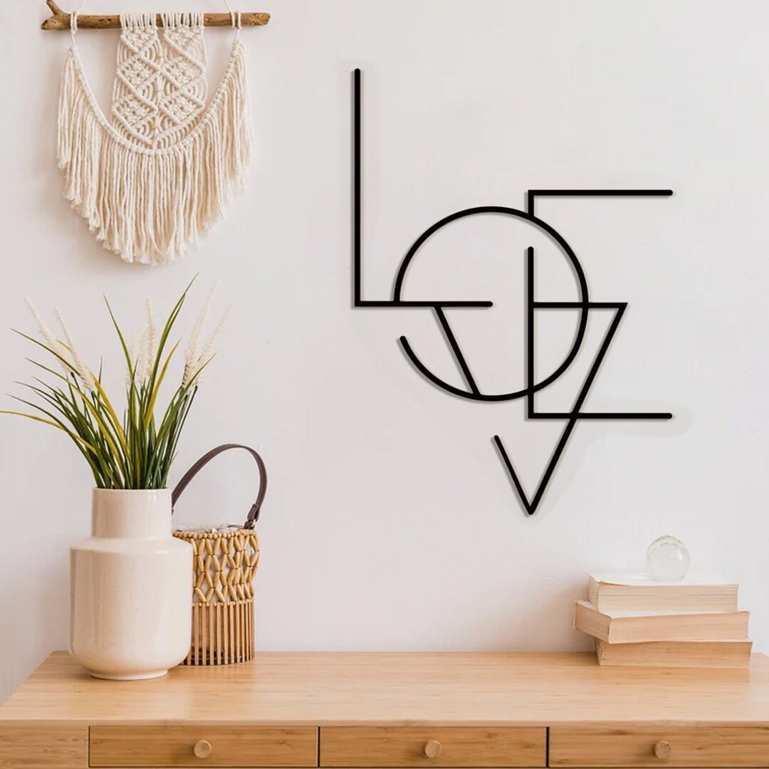 Love Metal Wall Art , Minimalist Line Art , Love Metal Wall Sign ...