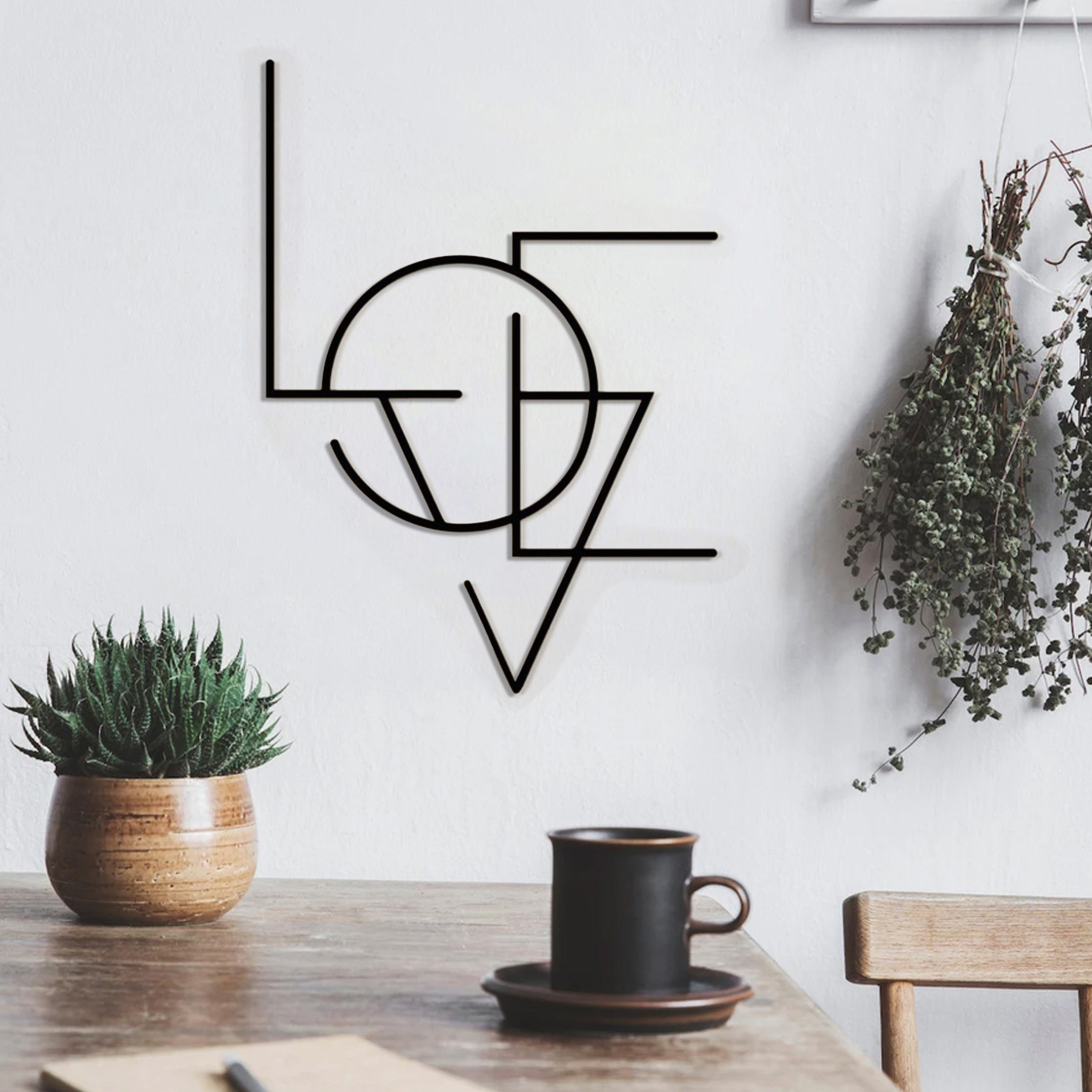Love Metal Wall Art , Minimalist Line Art , Love Metal Wall Sign ...