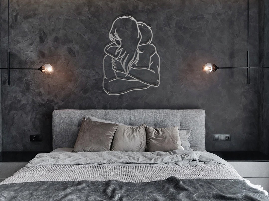 Hugging Couple Metal Wall Art ,romantic Wall Decor , Couple Wall Art ...