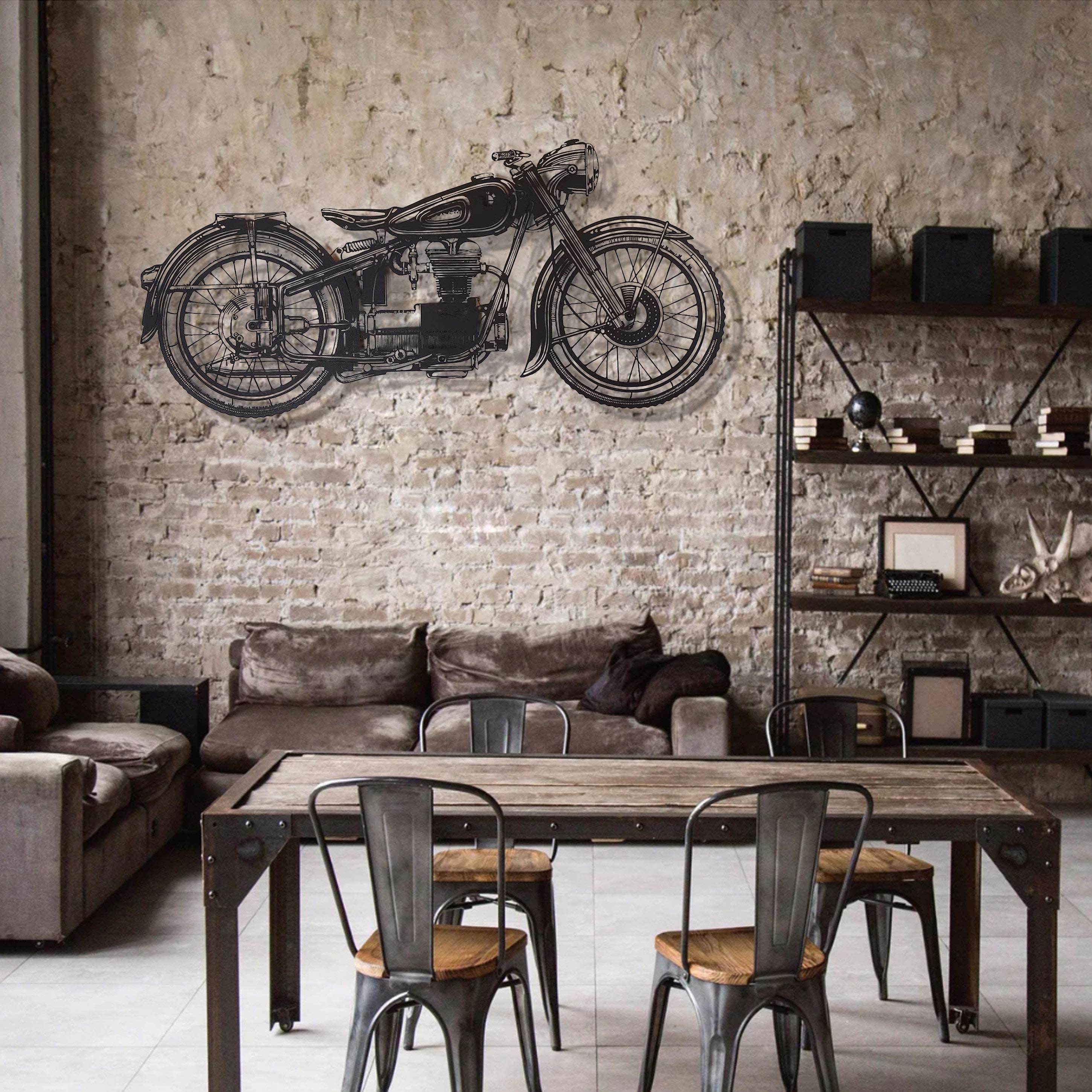 Metal Motorcycle Wall Art , Motorcycle Wall Decor , Garage Wall Art ...