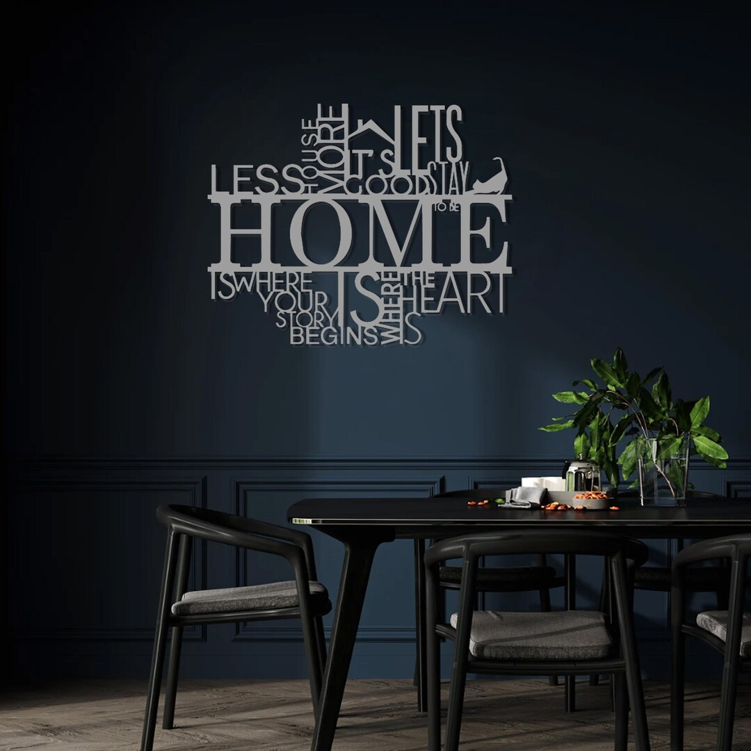 Less House More Home Metal Wall Art , Home Quotes Wall Decor ...