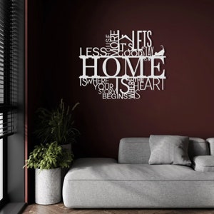 Less House More Home Metal Wall Art , Home Quotes Wall Decor ...
