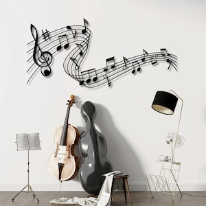 Music Notes Metal Wall Art , Music Room Decor , Music Lover Gift ...