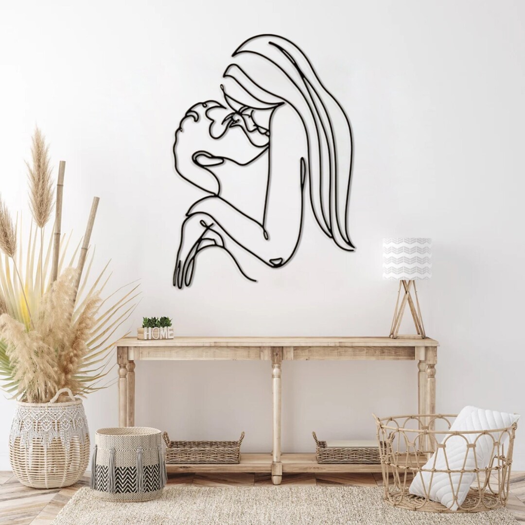 Making Love Line Art Kissing Couple Wall Art Abstract Kiss Etsy