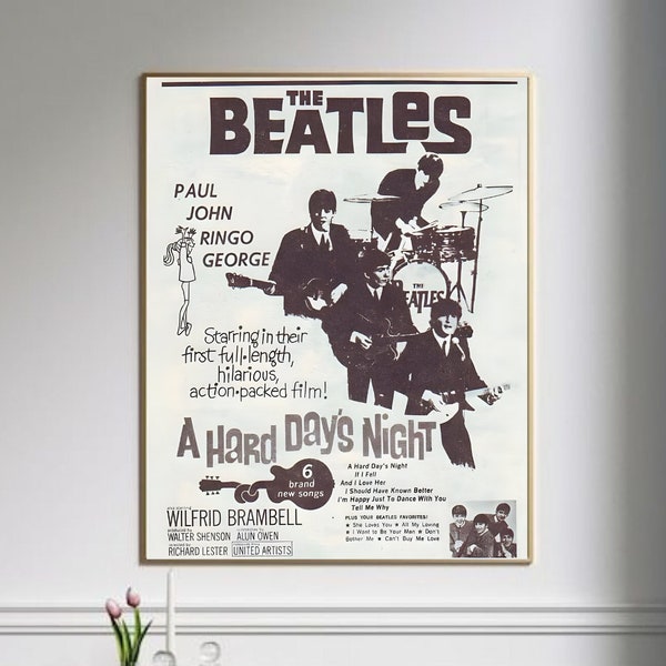 The Beatles Vintage Poster - Etsy