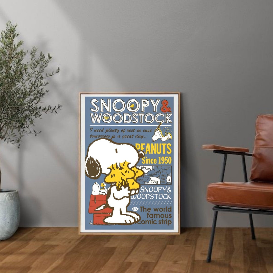 Snoopy Poster Snoopy Wall Art Animation Poster Dog Poster - Etsy