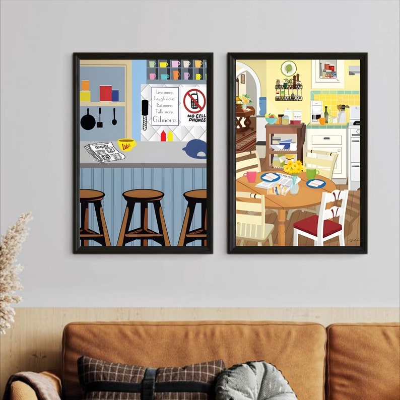 Gilmore Girls Wall Art Prints Set of 3 Gilmore Girls Illustration Print ...