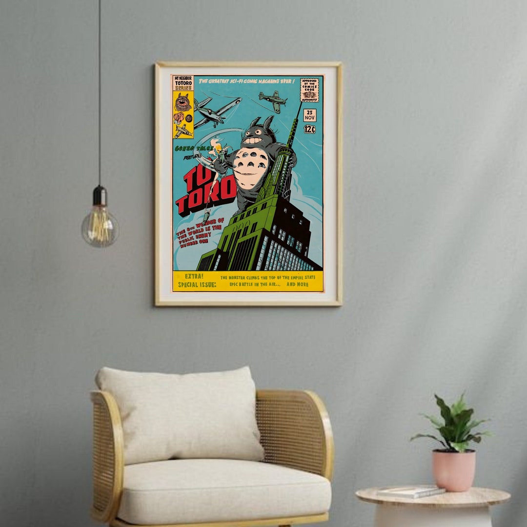 Totoro Poster, Totoro Wall Art, Totoro Comic Poster, Comic Book Poster ...