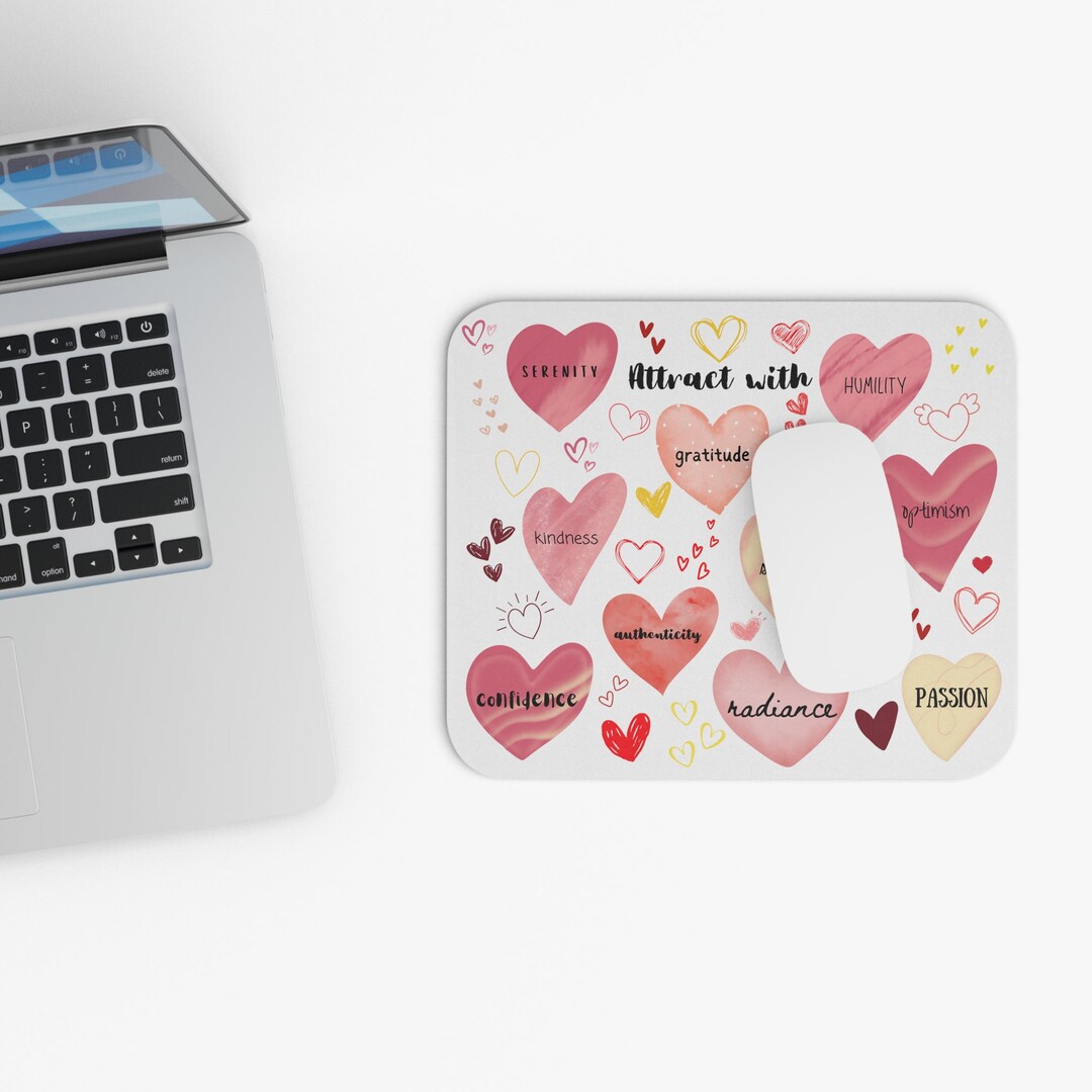 Positive Affirmation Mouse Pad With Hearts - Etsy