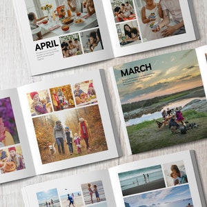 Year in Review Photo Book Template, Photo Album Template, Editable ...