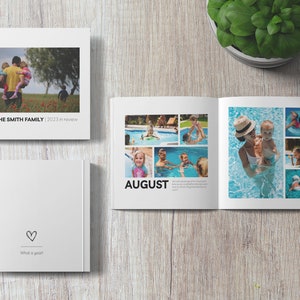 Year in Review Photo Book Template, Photo Album Template, Editable ...