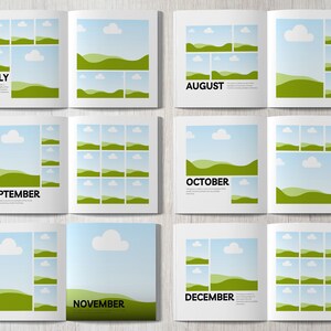 Year in Review Photo Book Template, Photo Album Template, Editable ...