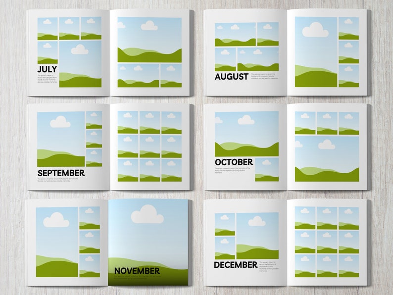 Year in Review Photo Book Template, Photo Album Template, Editable ...