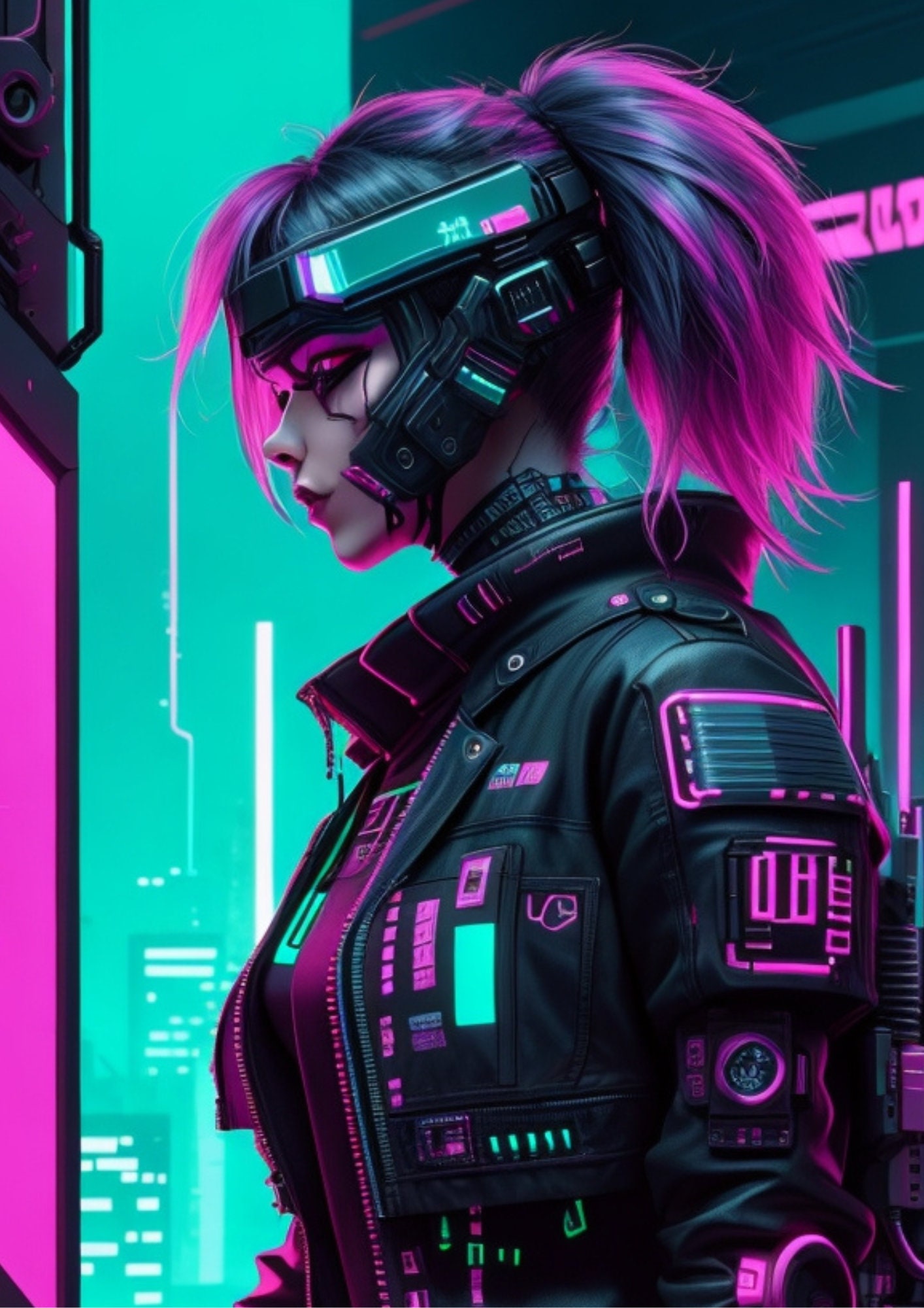 20 Arts| A3 Cyberpunk Wall Art | Neon Metropolis Dreams - Etsy