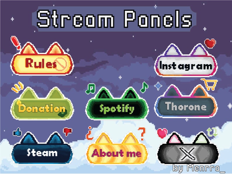 Pixel Art Cat / Kawaii / Pastel / Cute / Scenes / Alerts / Twitch ...