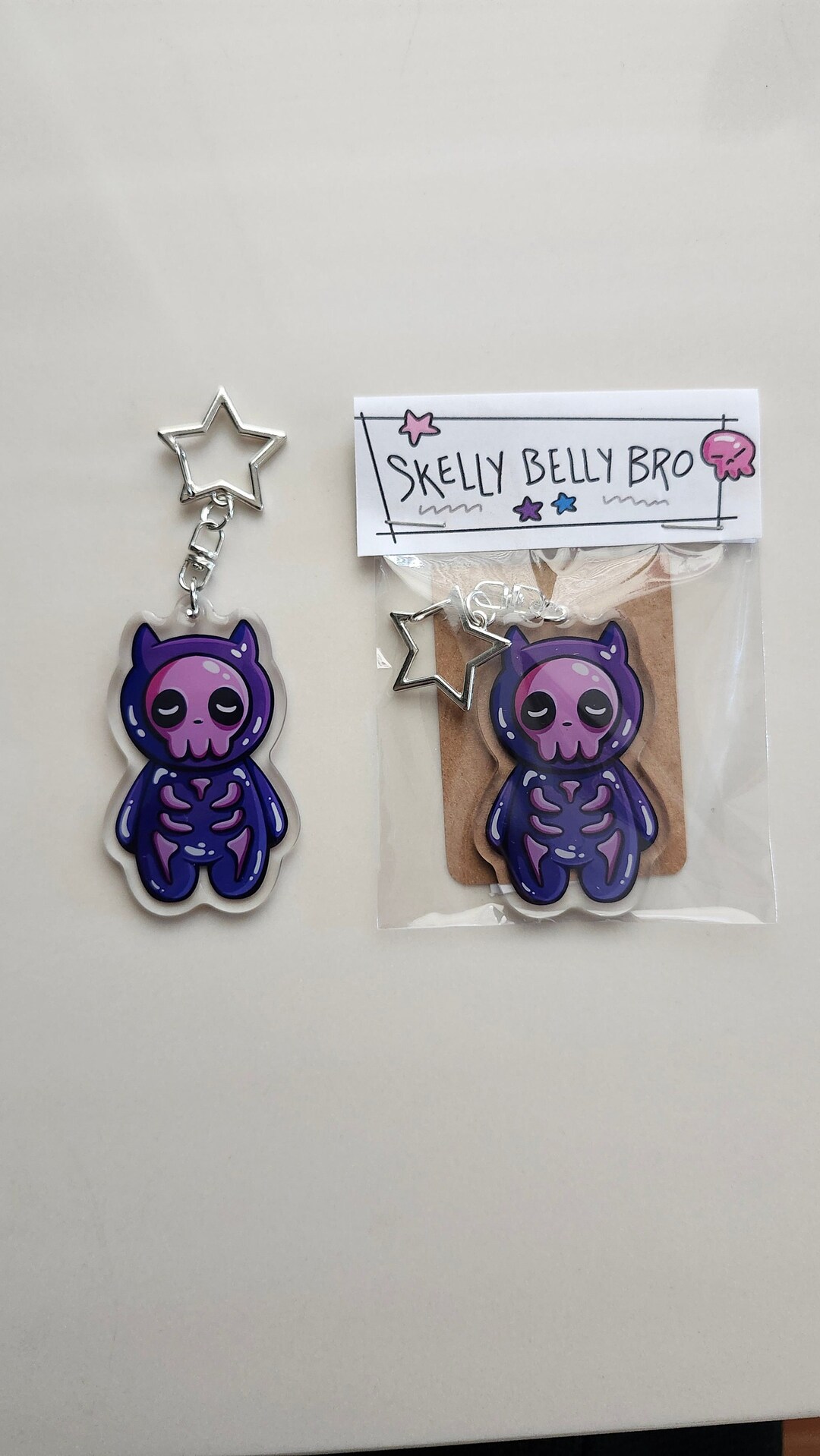 Skelly Belly Bro Epoxy Keychain - Etsy