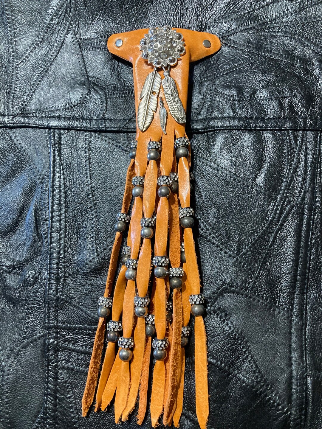 Leather Motorcycle Ponytail Hair Wrap - Etsy