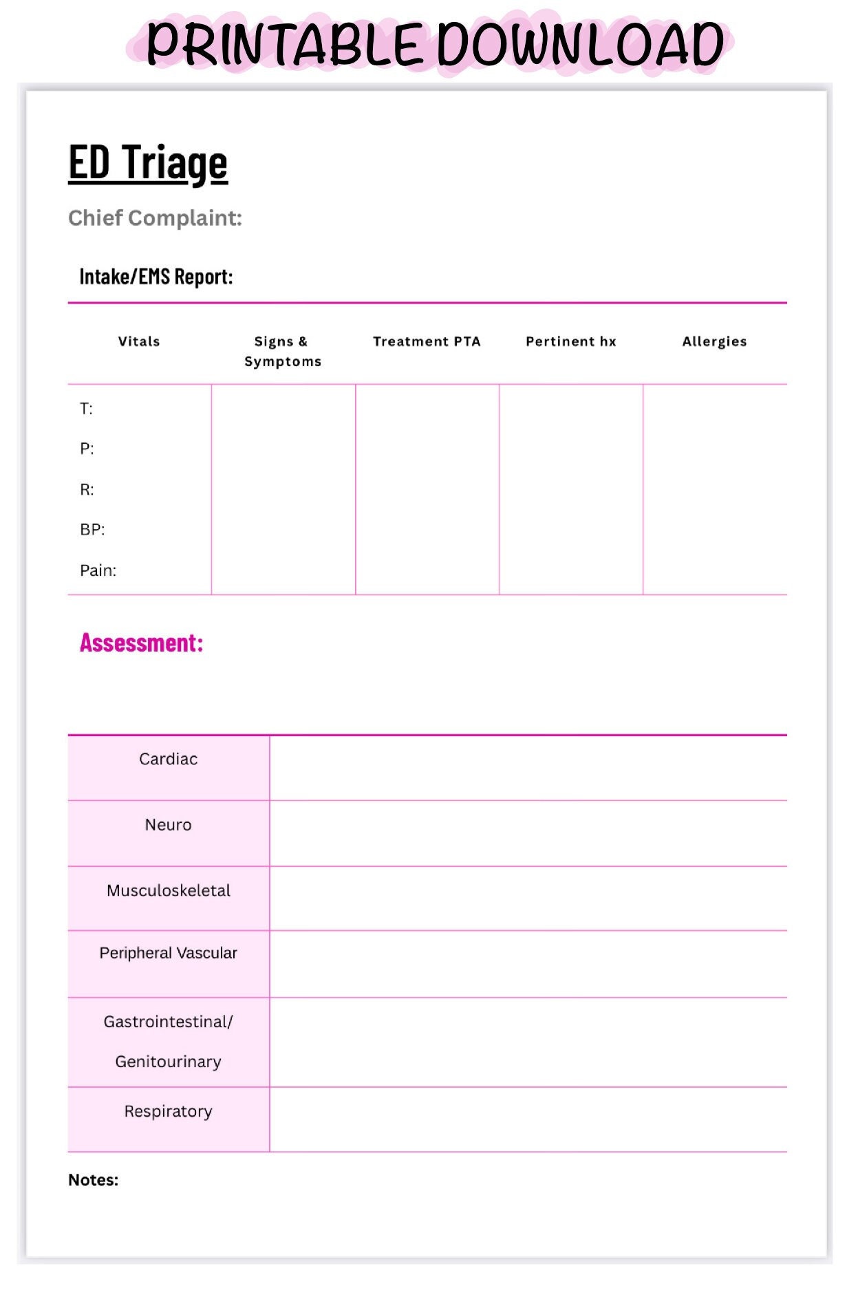 RN Triage Template - Etsy RN Triage Template - Etsy