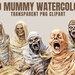 Scary Mummy Watercolor Clipart Bundle, Halloween Mummy PNG, Egyptian ...