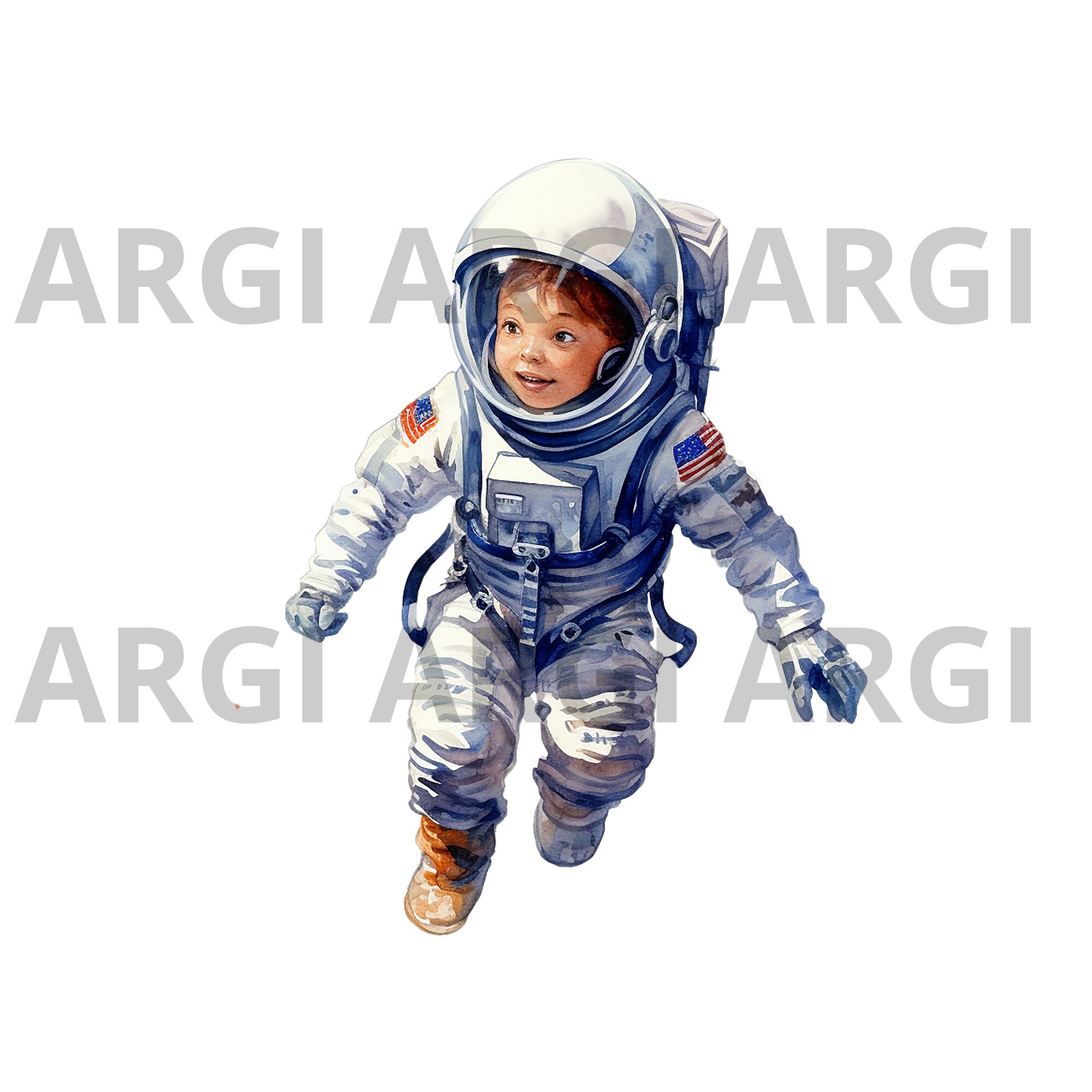 Outer Space Watercolor Clipart, Cute Astronaut, Planets Clip Art ...