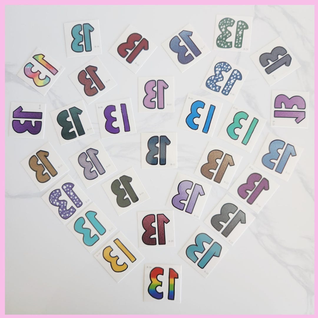 Eras Tour 13 Temporary Tattoo - Lucky 13 Tattoo, 13 Hand Tattoo ...