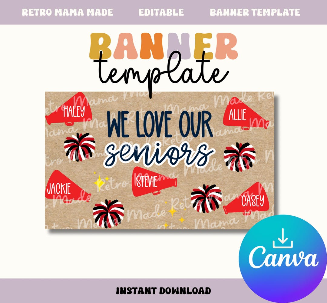 Cheerleading Senior Night Template for Painted Banner, High School ...