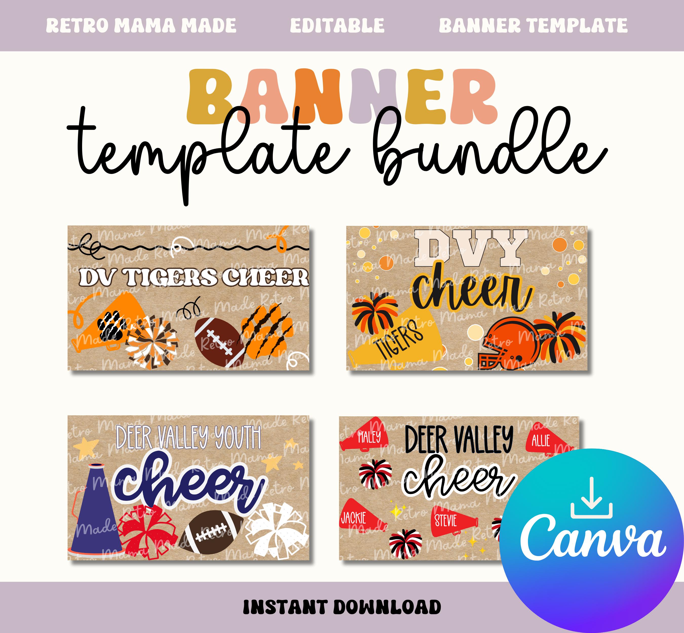 Youth Cheer Template for Painted Banner, Elementary School Sports ...