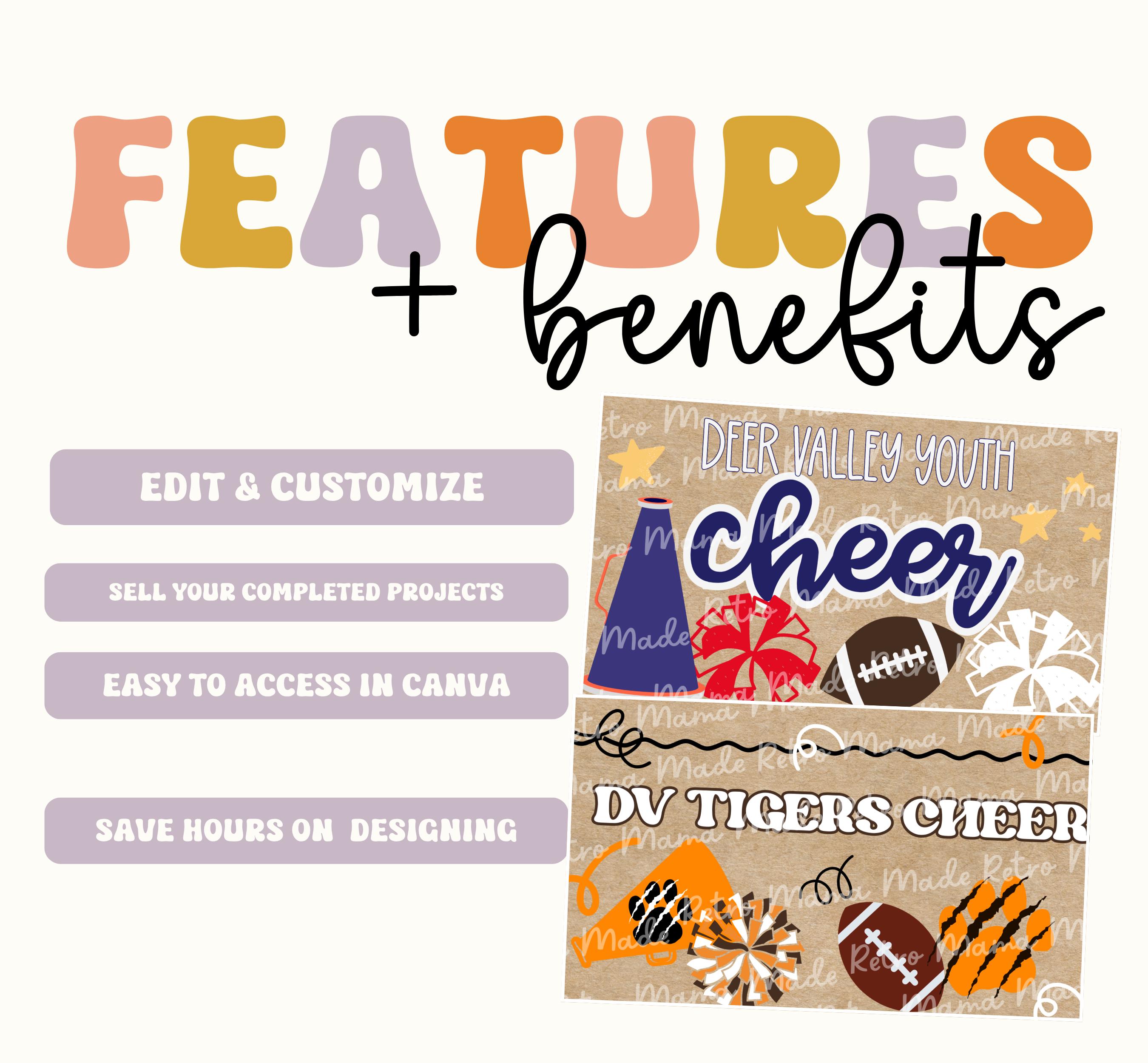 Youth Cheer Template for Painted Banner, Elementary School Sports ...