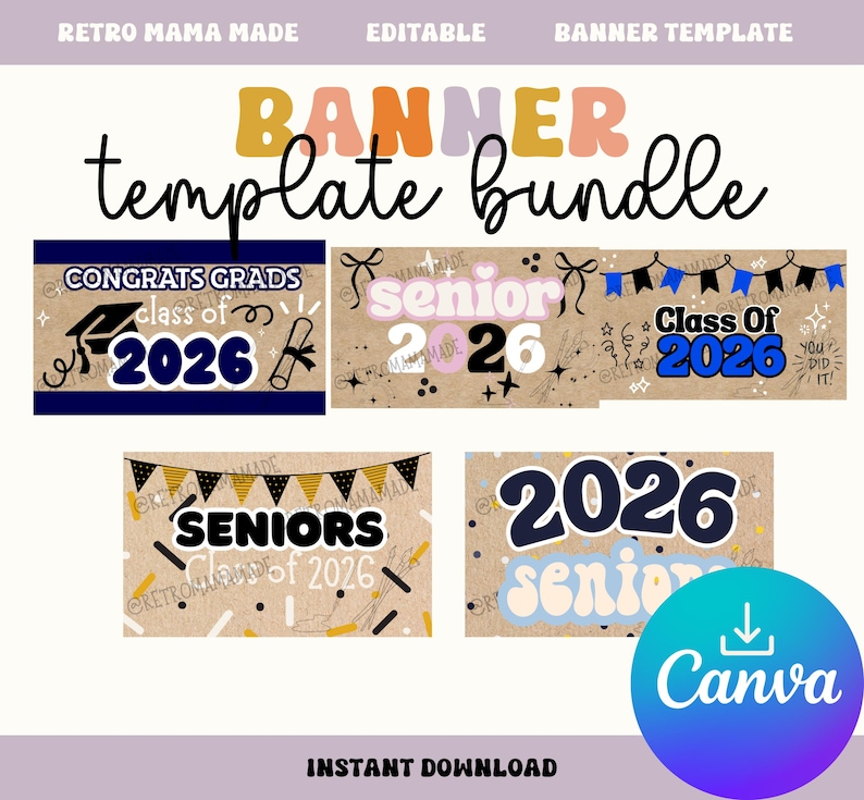 Senior Graduation Template for Painted Banner, Class of 2026, Editable ...