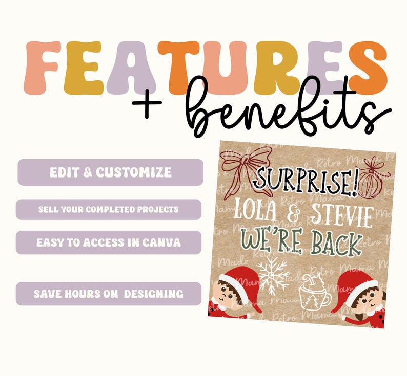 Christmas Elf Arrival Banner Canva Template: Retro Design (digital ...