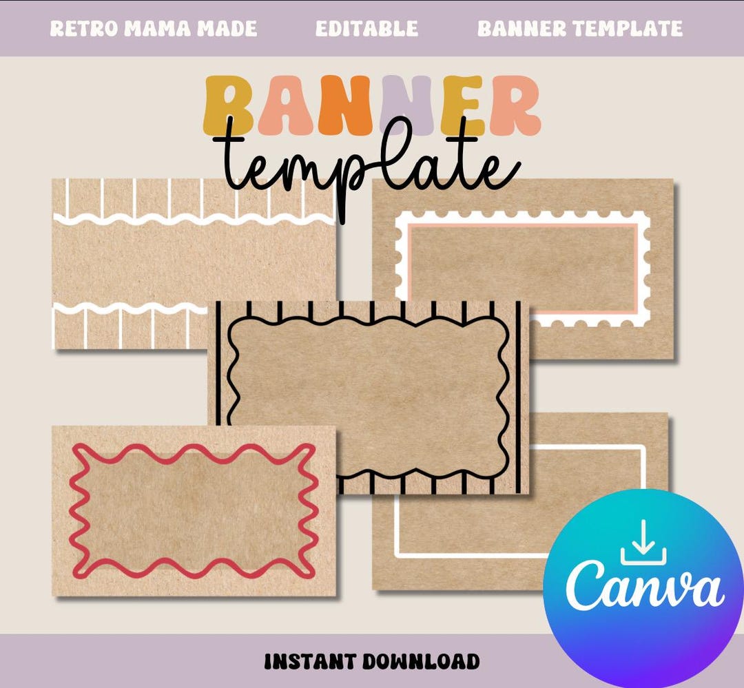 Banner Borders Canva Template Bundle, Party Decor (digital Download) - Etsy