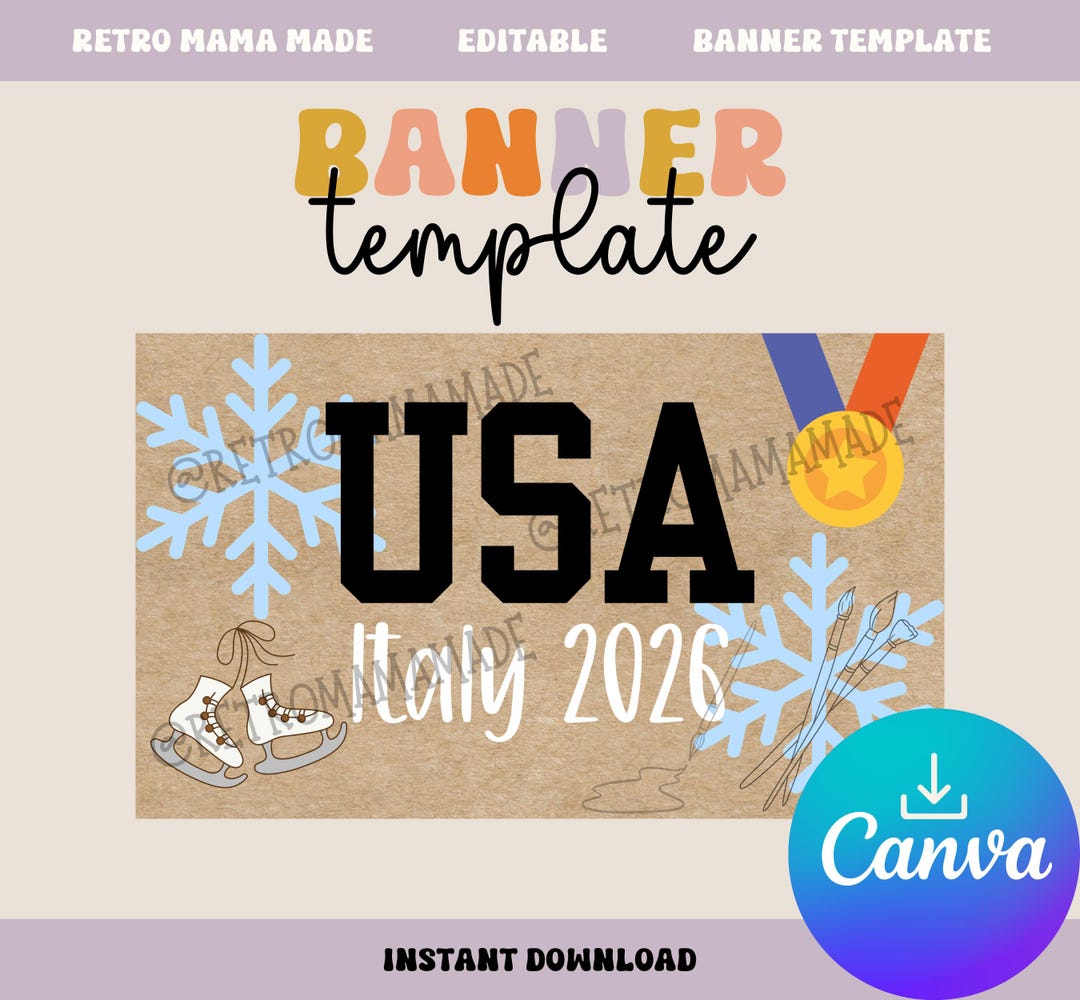 Figure Skating Winter Olympics Banner Template: Editable Canva Design ...