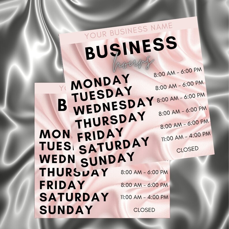 Business Hour Flyer, Editable Hours Design Template, Canva Template ...