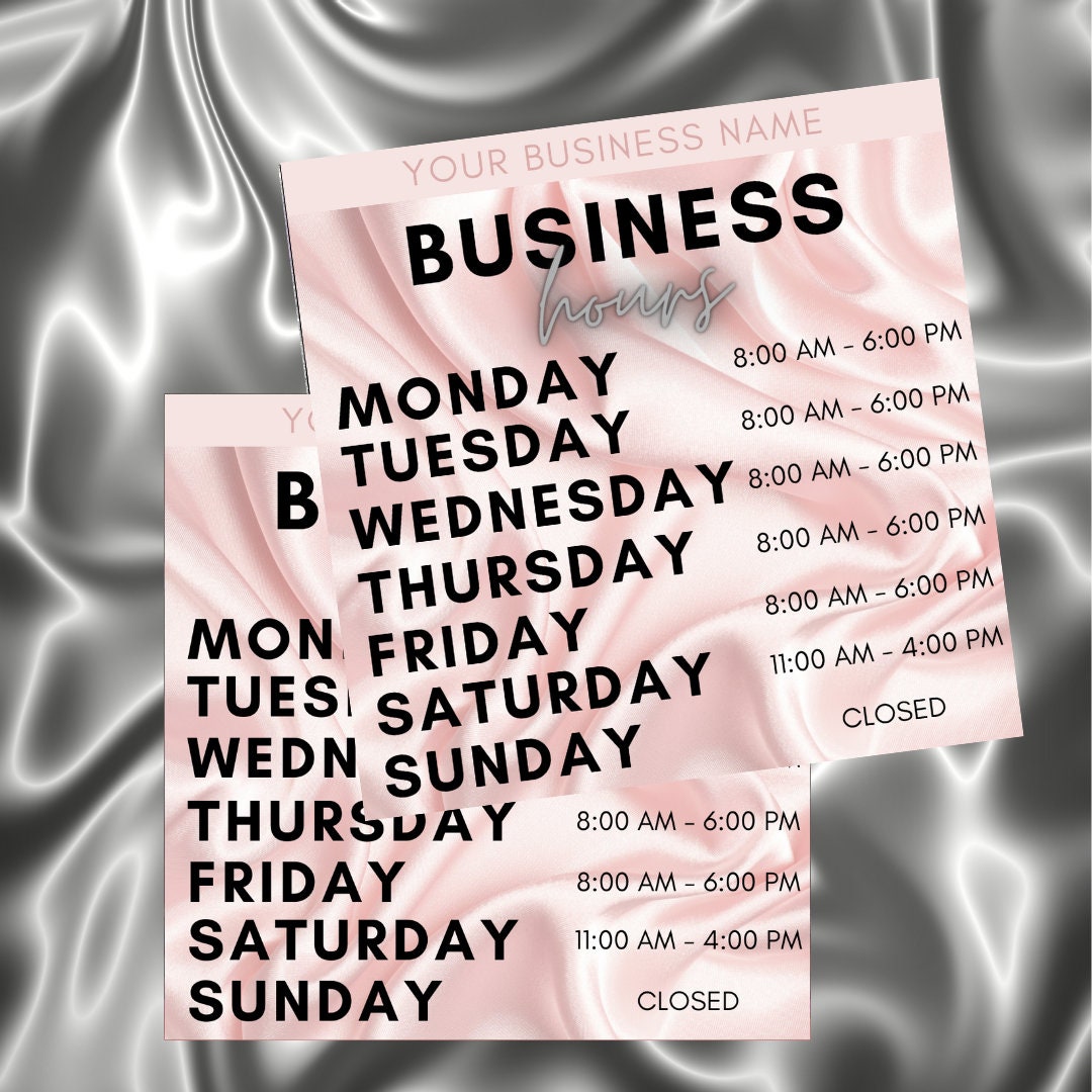 Business Hour Flyer, Editable Hours Design Template, Canva Template ...