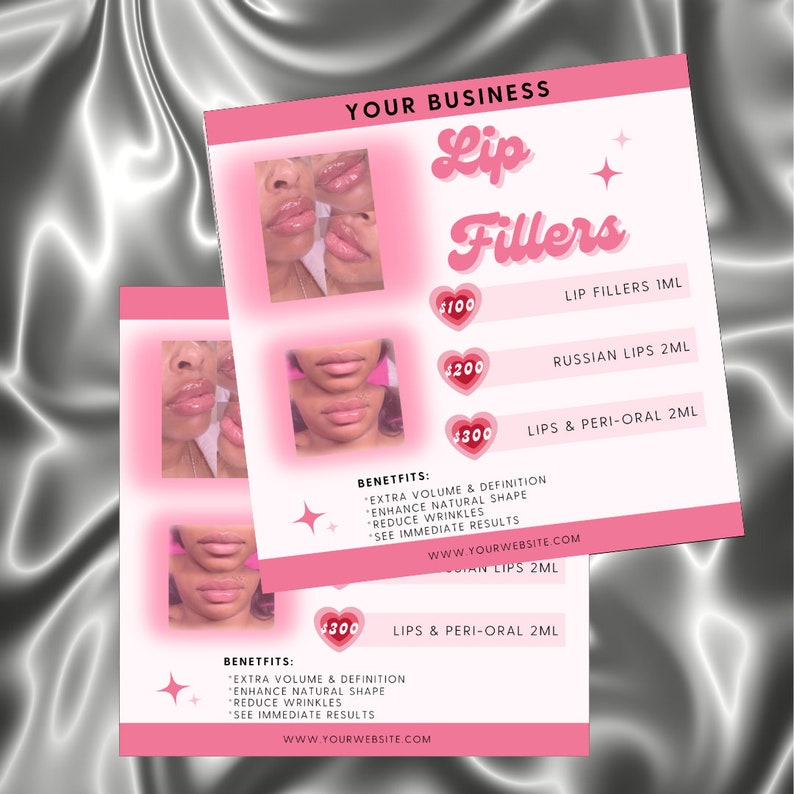 Lip Filler Flyer, Editable Lip Filler Design Template, Canva Template ...