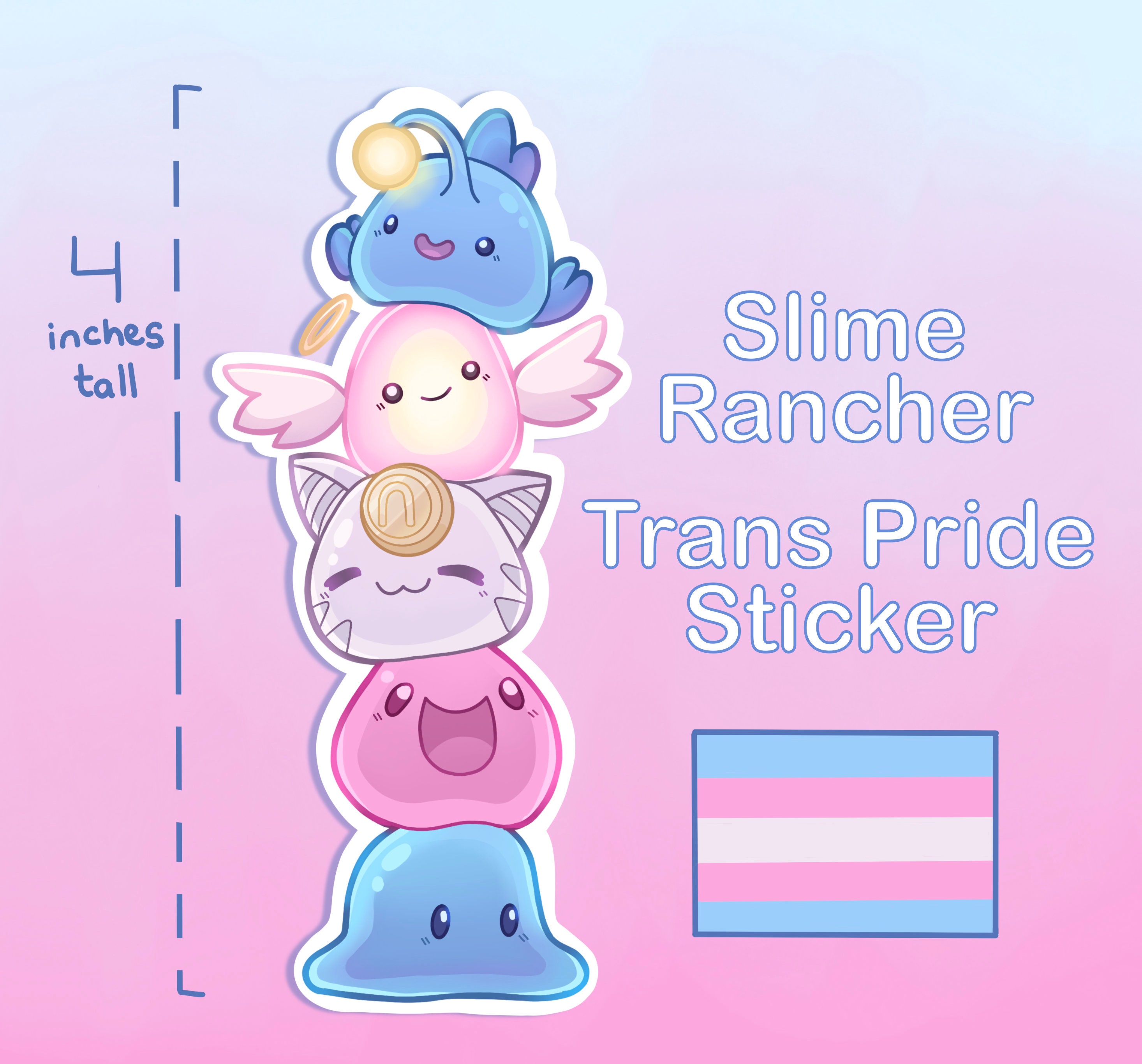 Slime Rancher Sticker Subtle Trans Pride Flag - Etsy