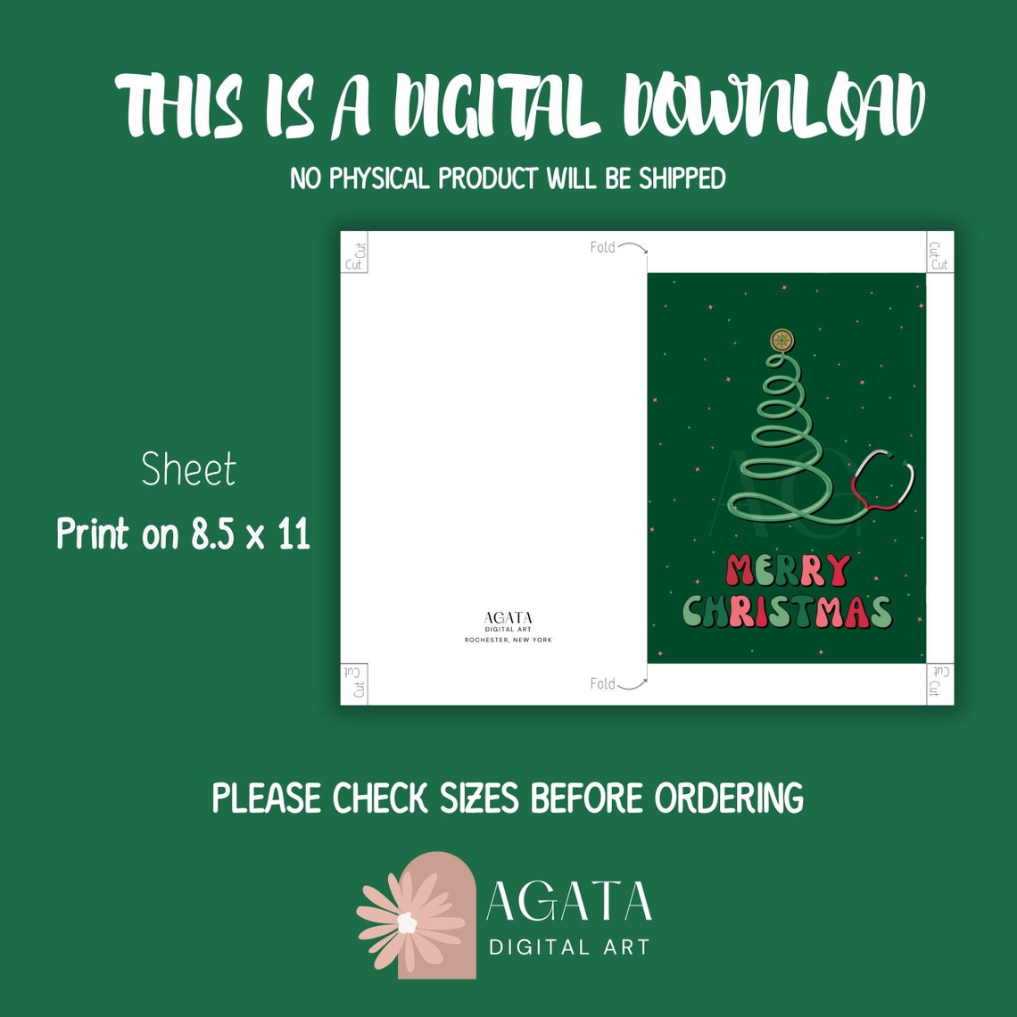 Healthcare Greeting Card Printable Doctor Christmas Card - Etsy