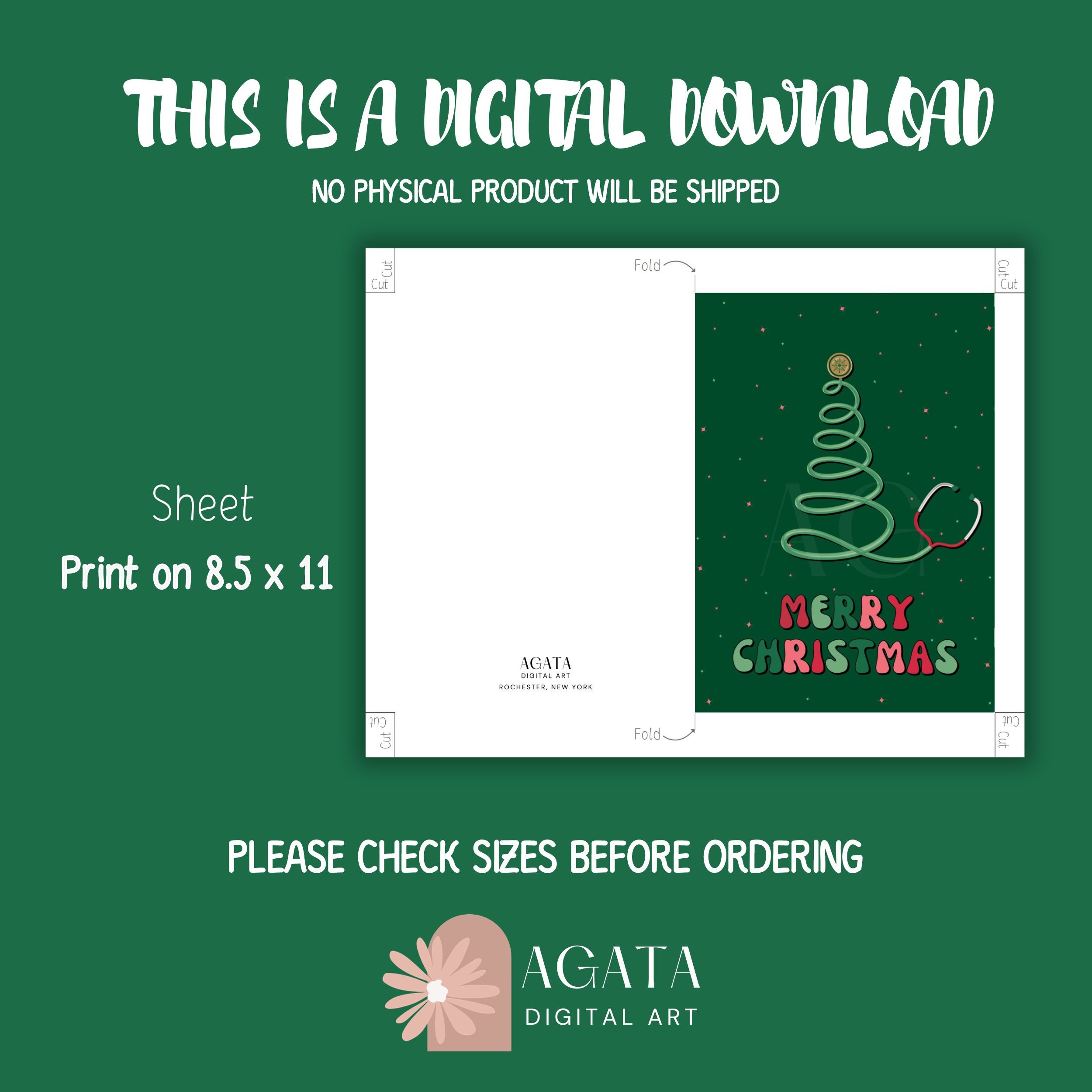 Healthcare Greeting Card Printable Doctor Christmas Card - Etsy