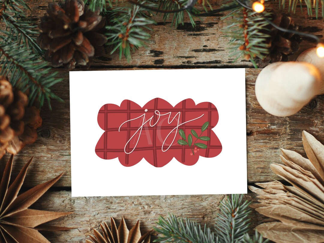 Joy Printable Christmas Card Instant Download Christmas - Etsy