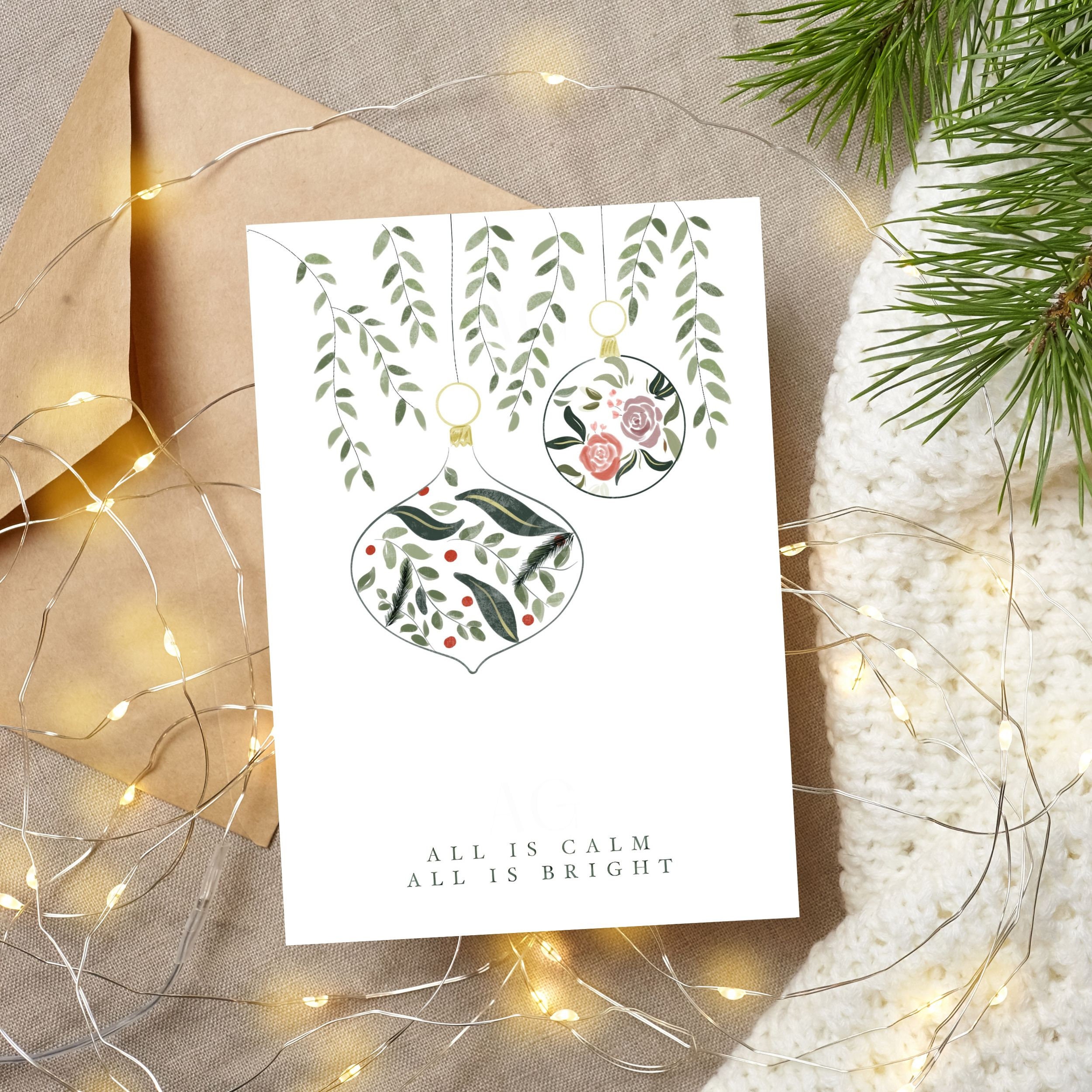 All is Calm Printable Christmas Card Instant Download - Etsy