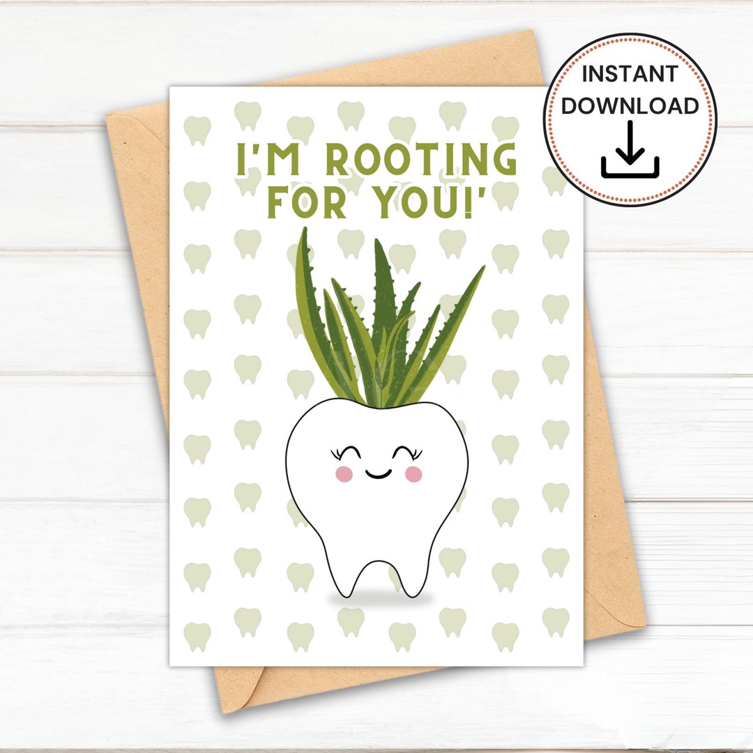 Tooth Succulent Digital Download Greeding Card | Cute Birthday Card for ...