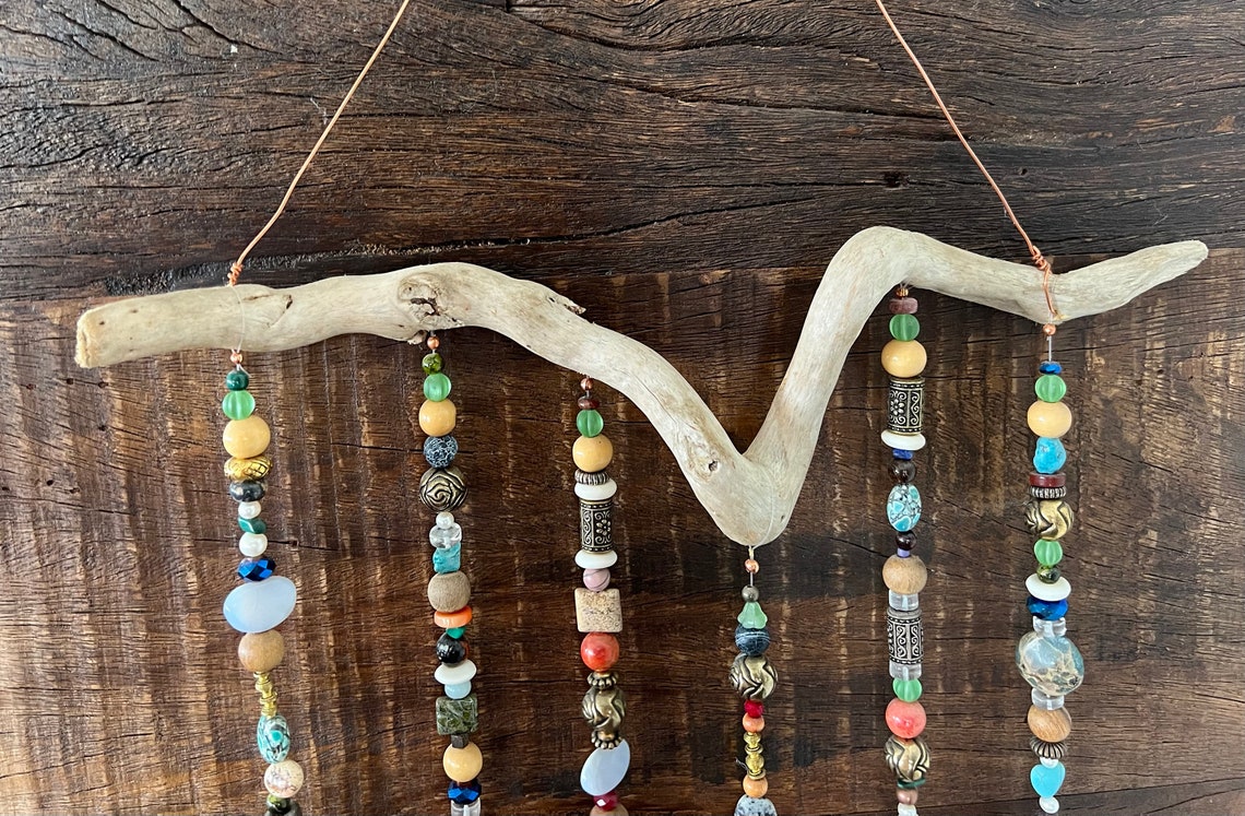 Boho Wall Art, Natural Stone, Wind Chimes, Wall & Window Hangings ...