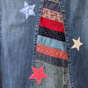 Stars and Stripes Denim Maxi Skirt - Etsy
