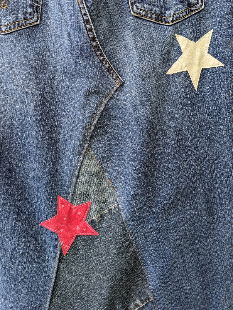 Stars and Stripes Denim Maxi Skirt - Etsy
