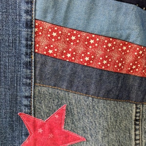 Stars and Stripes Denim Maxi Skirt - Etsy