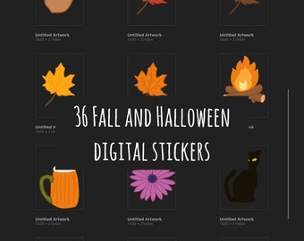 Goodnotes Halloween Stickers, Cute Fall Digital Sticker Sheet, Spooky ...